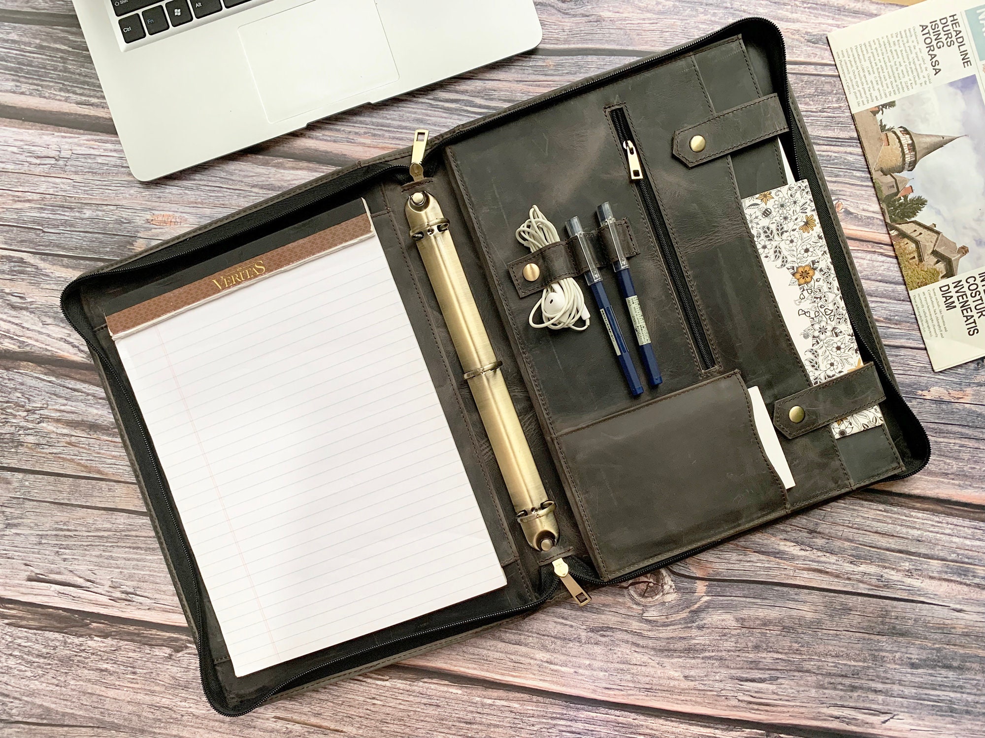 Left Handed Portfolio for Men Letter Size Notepad Leather - Etsy