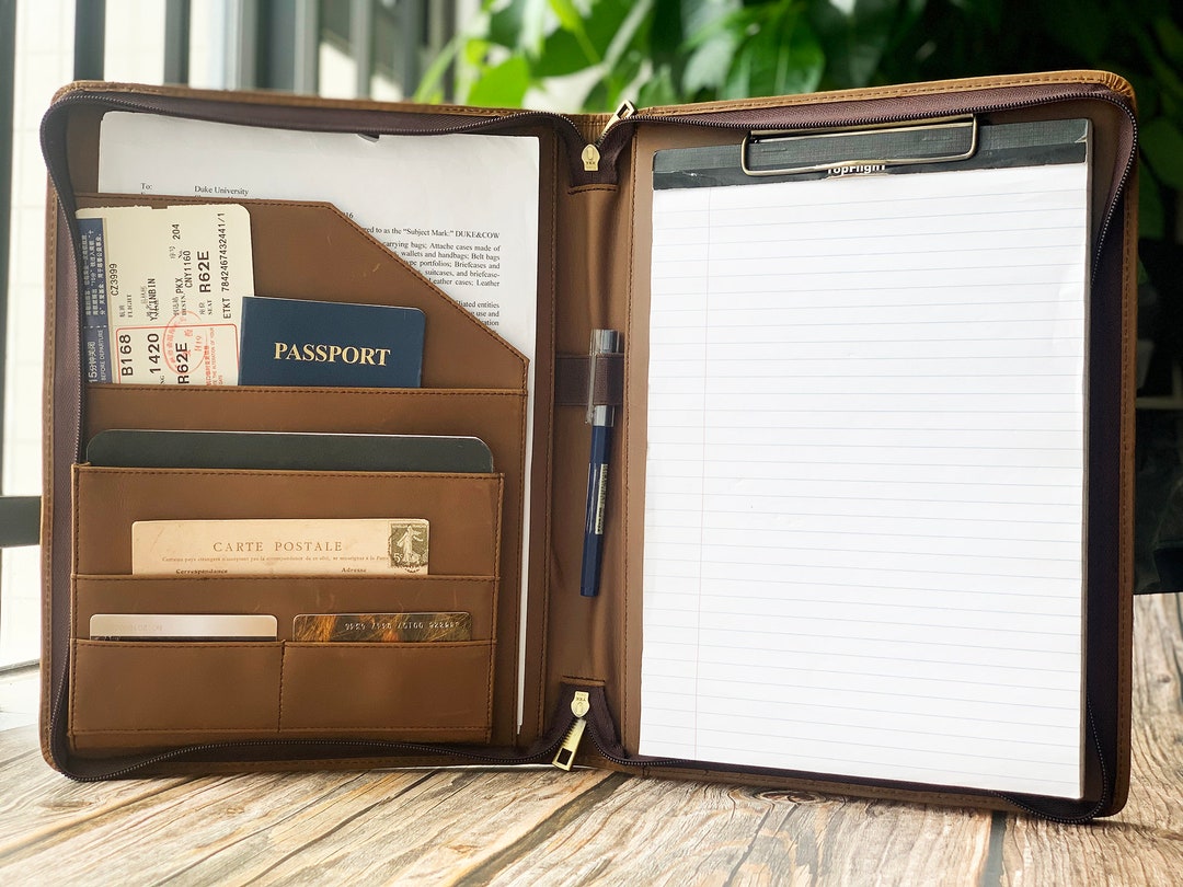 Leather Portfolio for Men Letter Size Notepad Plannerleather - Etsy