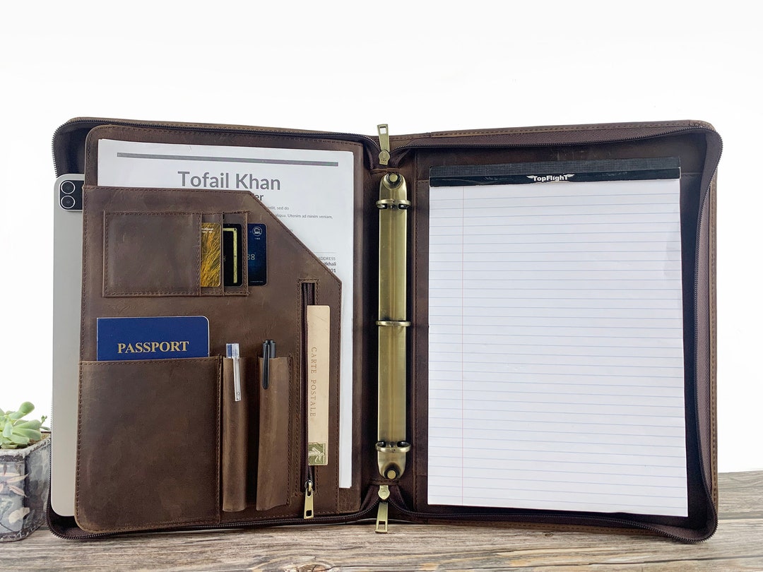 Leather Portfolio for Men Personalized Leather Padfolio - Etsy