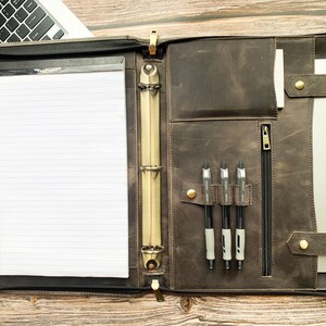 Left Handed Portfolio for Men Letter Size Notepad Leather - Etsy