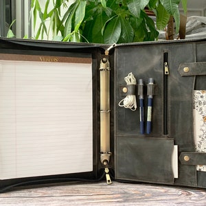 Personalized Portfolio for Left Handed, Letter Size Notepad Leather ...