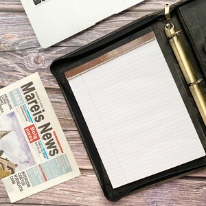 Personalized Portfolio for Left Handed, Letter Size Notepad Leather ...