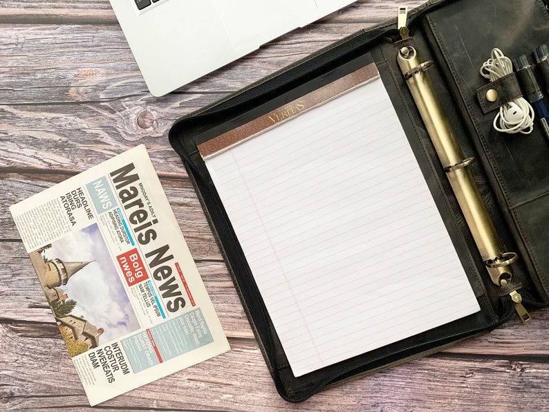 Left Handed Portfolio for Men Letter Size Notepad Leather - Etsy