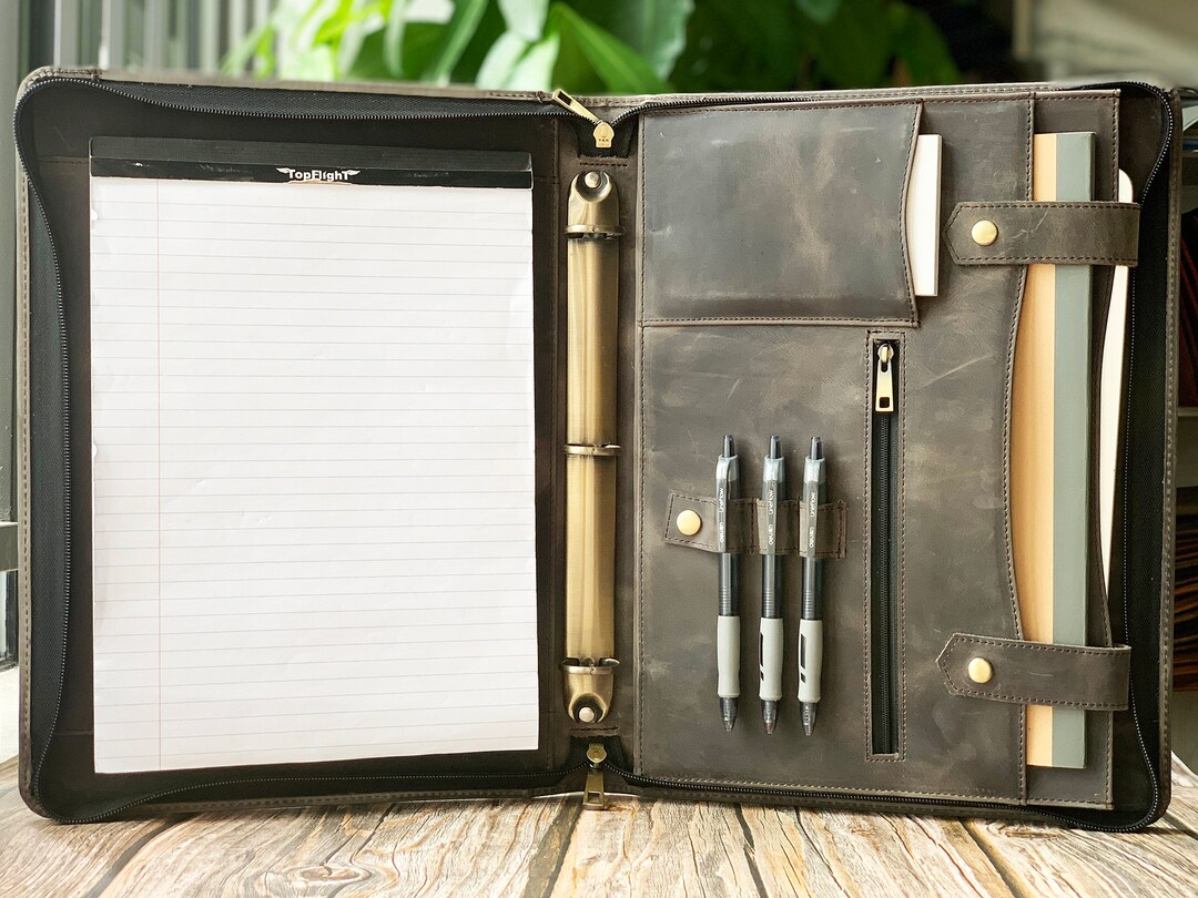 Left Handed Portfolio for Men Letter Size Notepad Leather - Etsy
