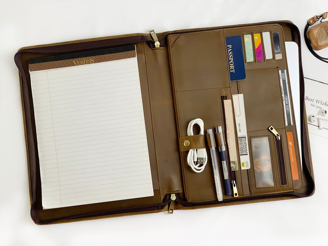 Left Handed Portfolio for Men, Personalized Padfolio With Name/logo ...