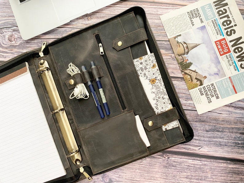 Left Handed Portfolio for Men Letter Size Notepad Leather - Etsy