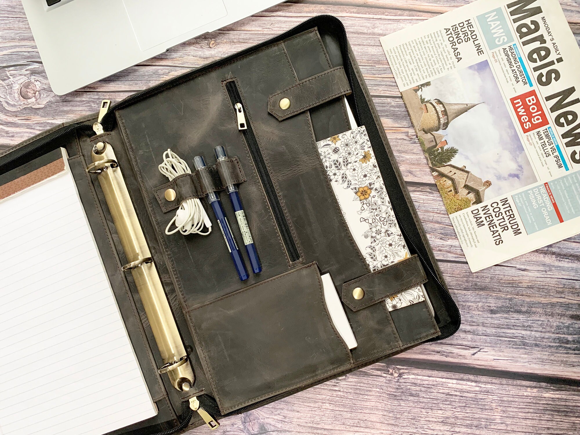 Left Handed Portfolio for Men Letter Size Notepad Leather - Etsy