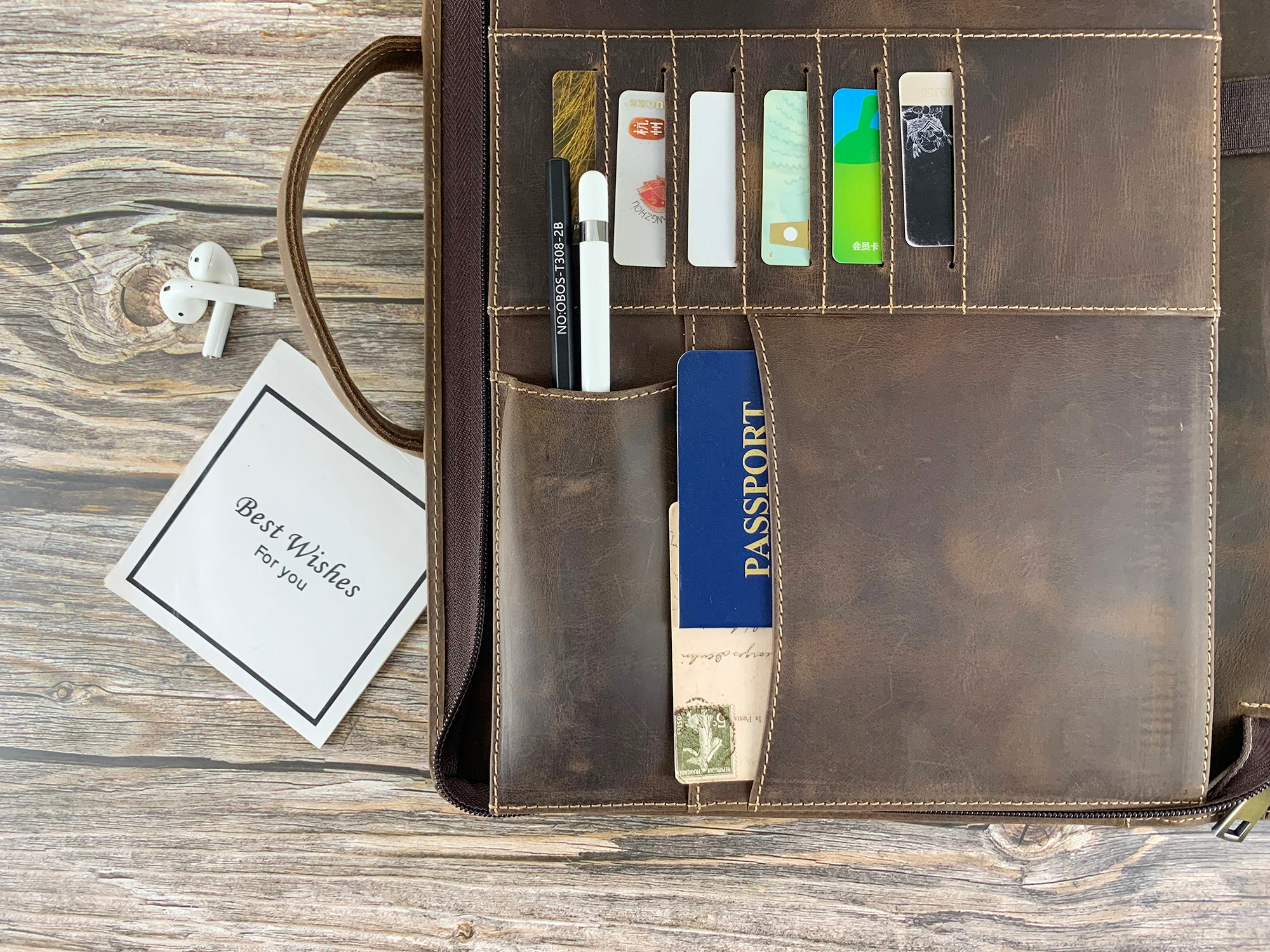 Leather Portfolio for Men Legal Size Notepad Portfolio - Etsy