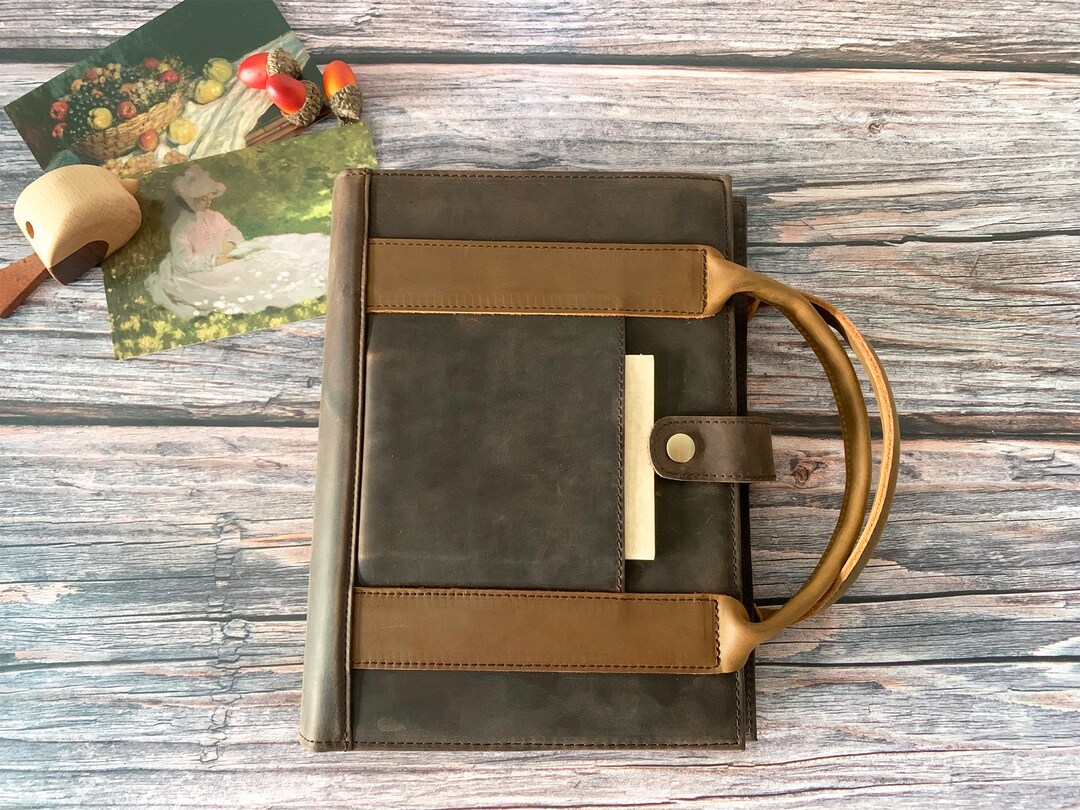 Personalized Leather Journal Folder, Leather Journal Padfolio With ...