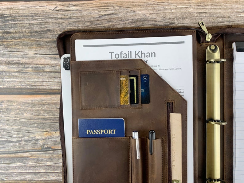 Leather Portfolio for Men Personalized Leather Padfolio - Etsy