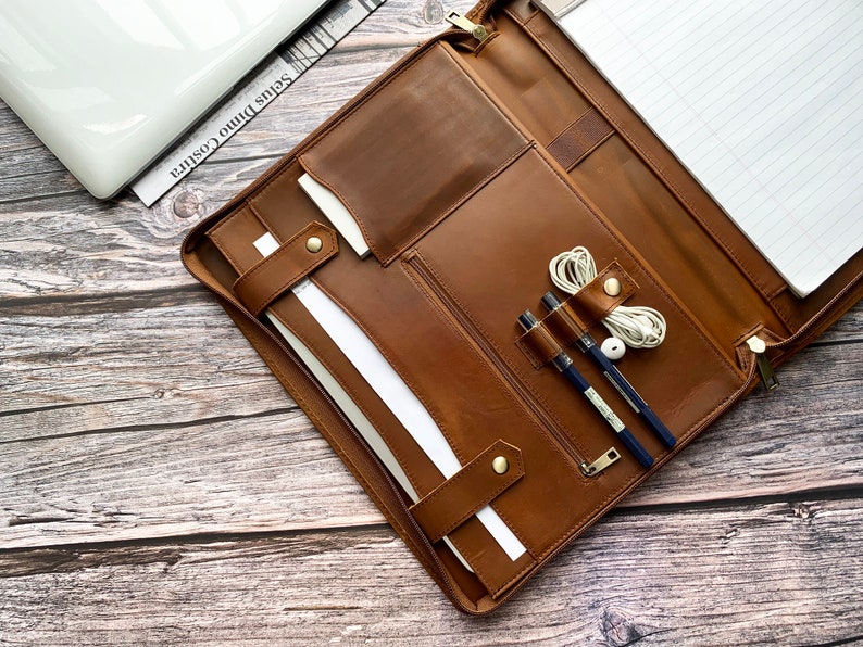 Personalized Leather Portfolio for Men Leather Padfolio With - Etsy