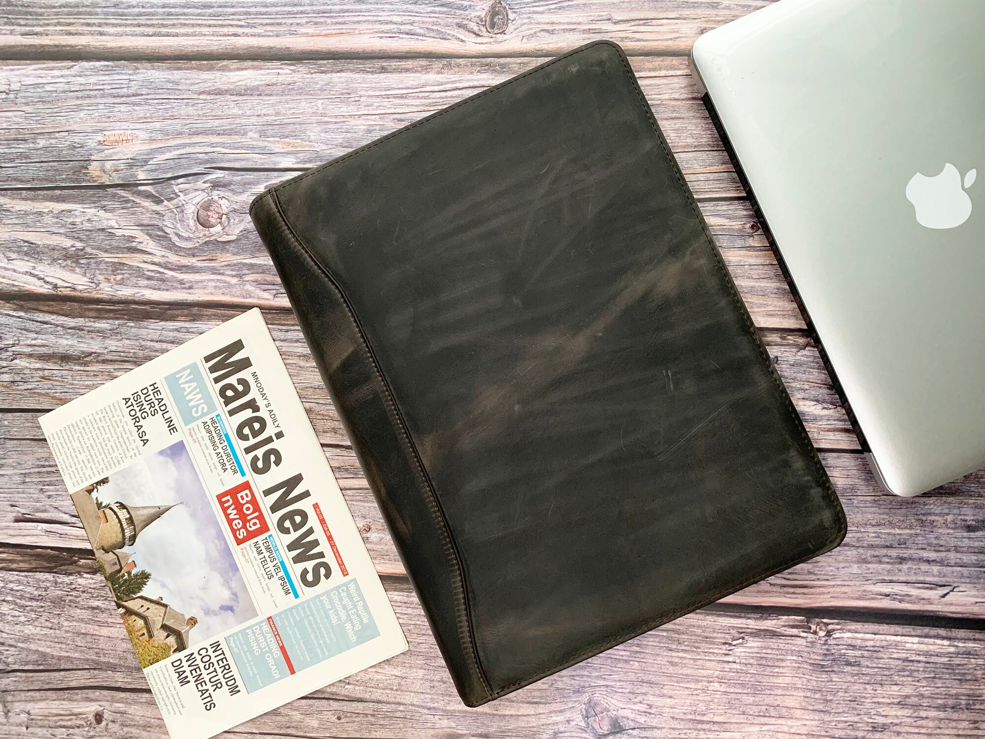 Left Handed Portfolio for Men Letter Size Notepad Leather - Etsy