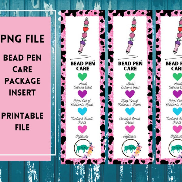 Beaded Pen Care Card - Etsy