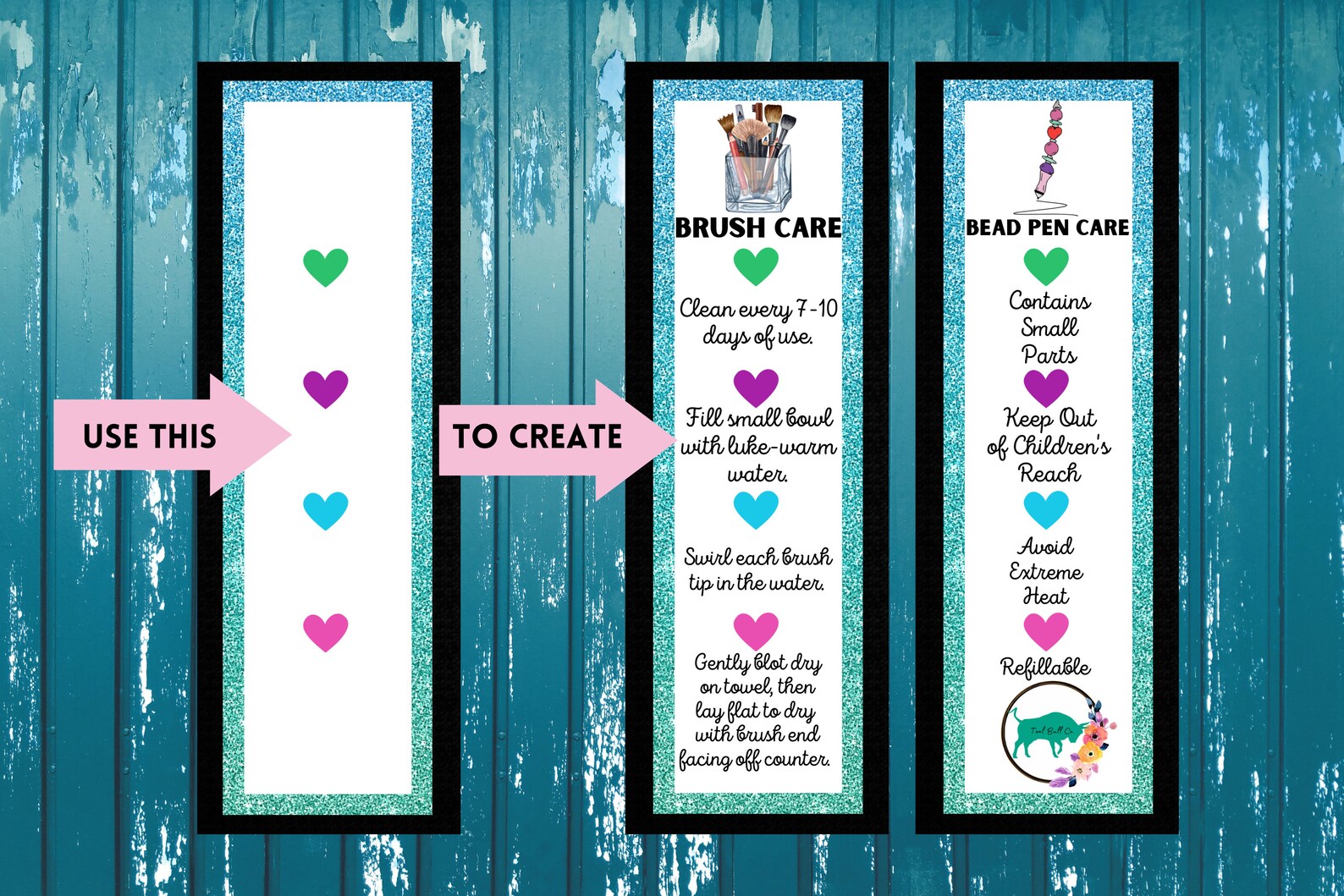 Blank Editable Template to Create Package Inserts, Wristlet, Makeup ...
