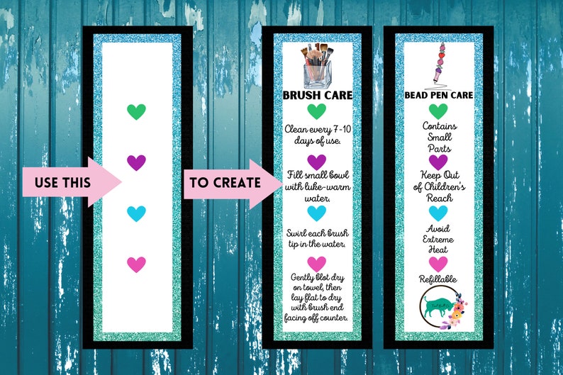 Blank Editable Template to Create Package Inserts, Wristlet, Makeup ...