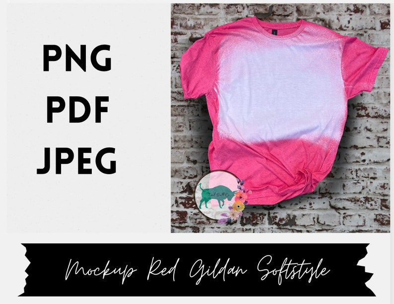 Mockup Red Gildan Soft Style White Brick Instant Download Digital File