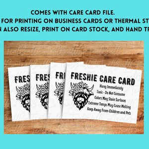 Freshie Card Insert Digital Download PNG PDF File Highland Cow Care ...