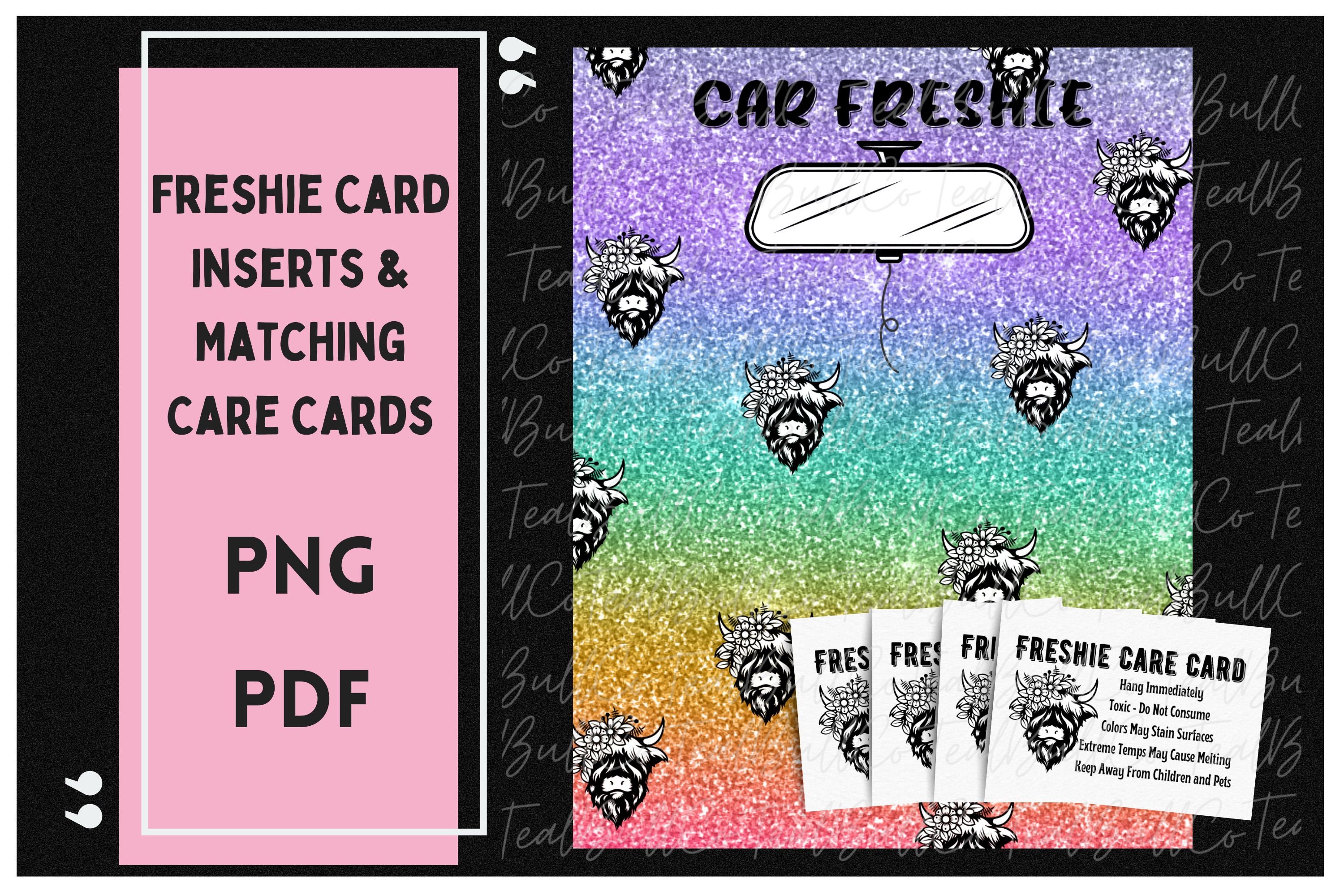 Freshie Card Insert Digital Download PNG PDF File Highland Cow Care ...