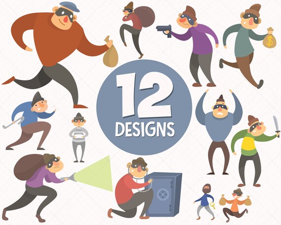 12 Thief SVG Thief PNG Robber Characters Set Illustrations - Etsy Finland