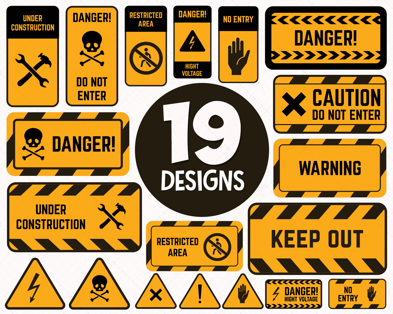 19 Caution Signs SVG Caution Signs PNG Caution Signs Vector | Etsy