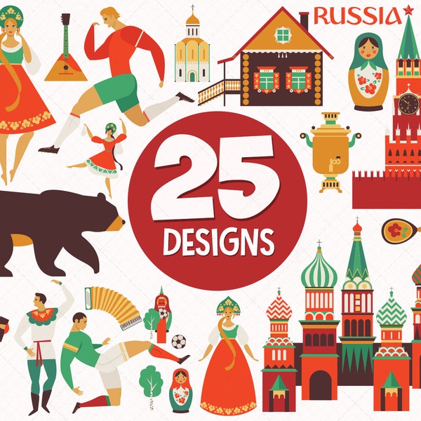 Russian Clipart - Etsy