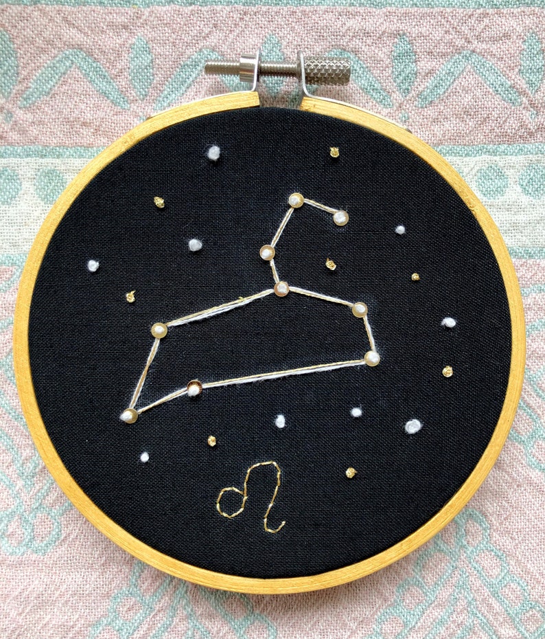 Zodiac Constellations 4 Inch Finished Embroidery Hoop - Etsy