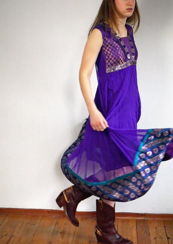 Vintage 90s Phool Dress / Indian Phool Dress / Airy D… - Gem