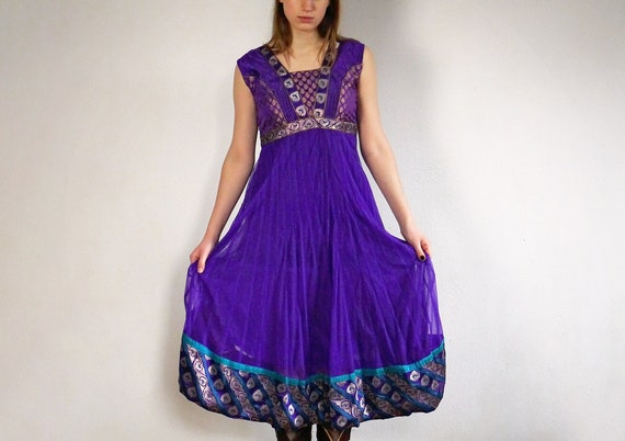 Vintage 90s Phool Dress / Indian Phool Dress / Airy D… - Gem