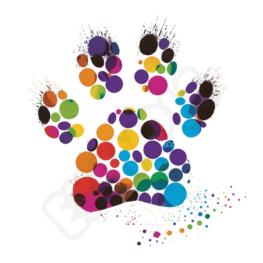 12 Watercolor Paw Print Digital Download Bundle of 12 - Etsy