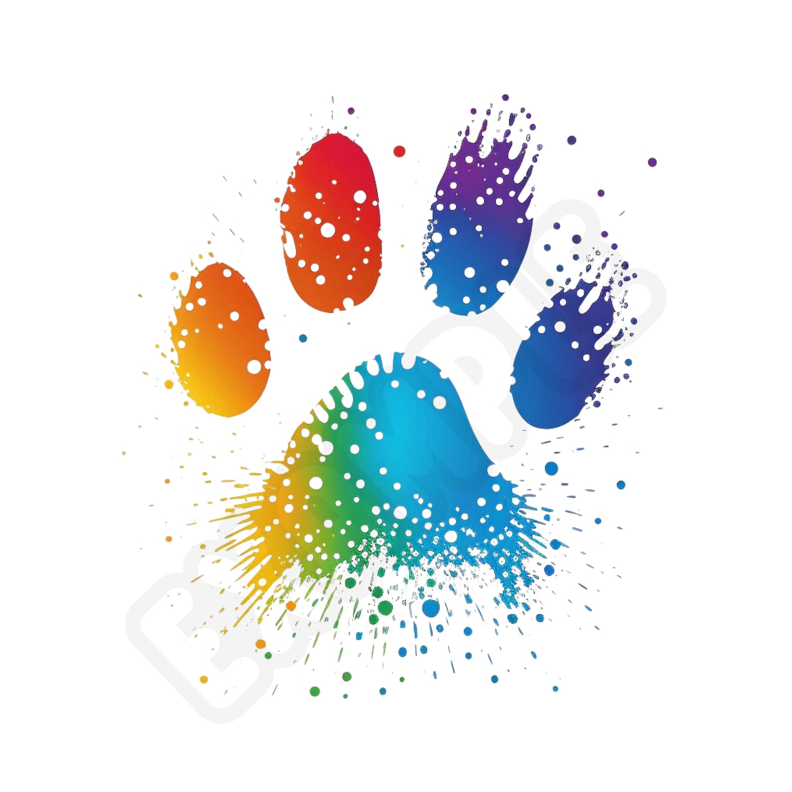 12 Watercolor Paw Print Digital Download , Bundle of 12, Tumbler Paw ...