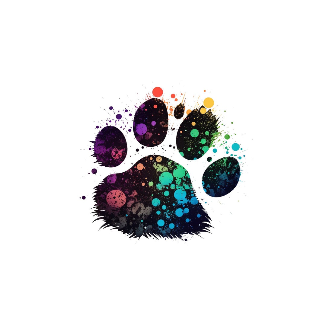 Colorful Paw Print Digital Download FREE COMMERCIAL Use - Etsy