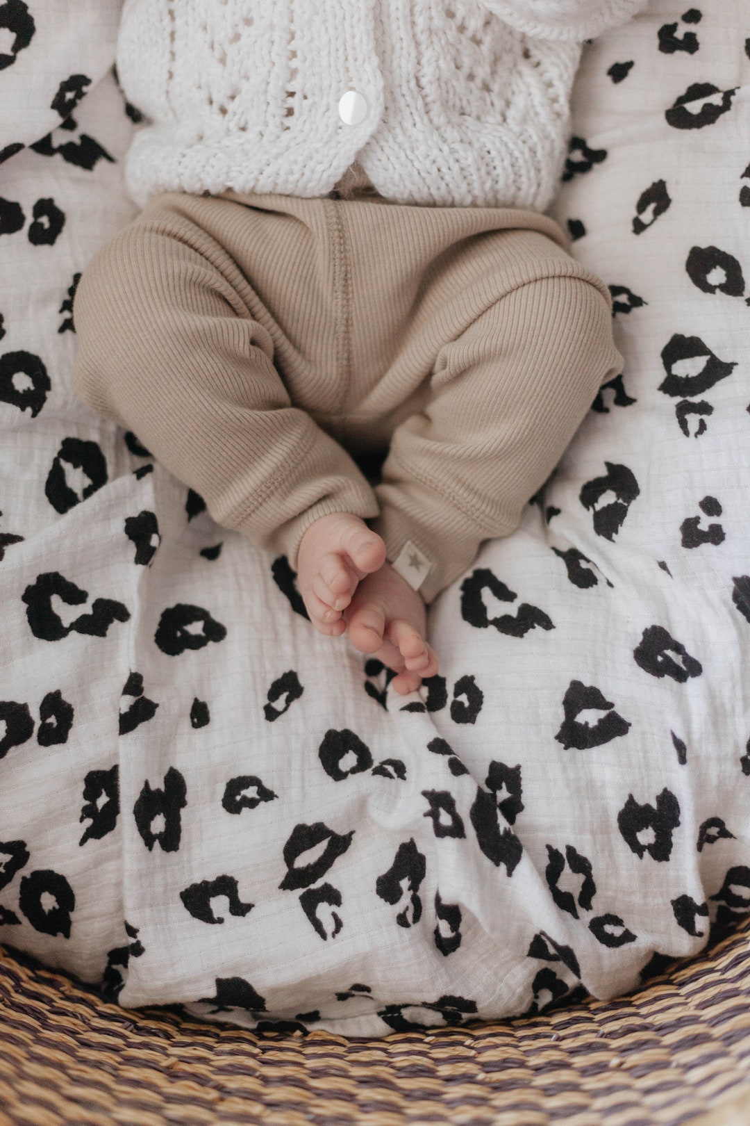 Leopard Print Baby Muslin Swaddle Blankets in Black Ultra - Etsy