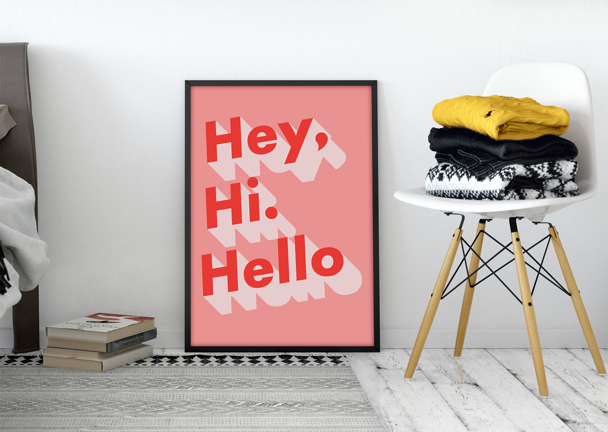 Hey Hi Hello Art Print | Etsy