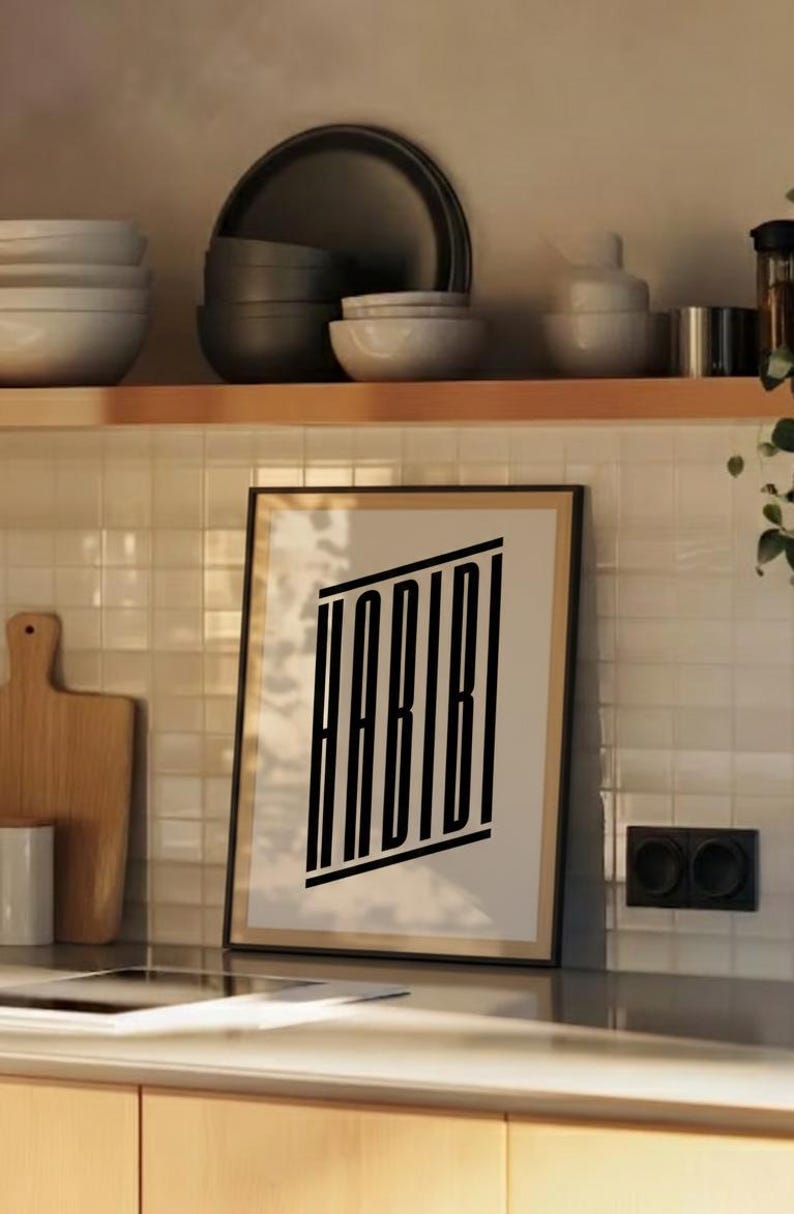 Habibi Poster - Streetwear Aesthetic Wall Art - Black and White ...