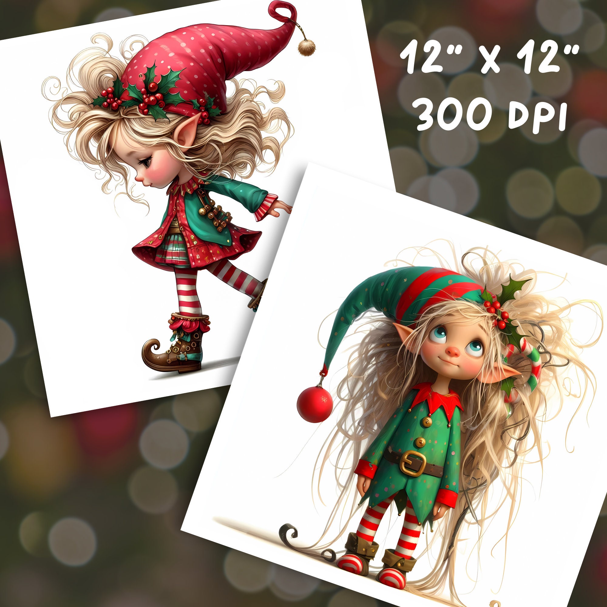 Quirky Girl Elf Clipart, Commercial Use, Whimsical Elf Clipart, 10 X ...