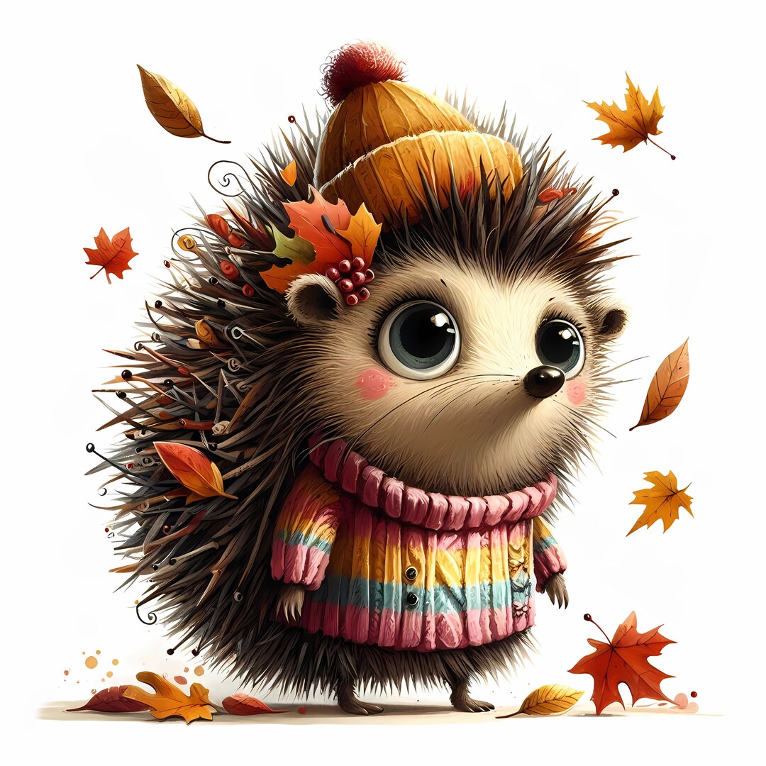 15 Quirky Hedgehog Clip Art, Commercial Use, Hedgehog Clipart, 300 DPI ...