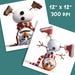 Quirky Handstand Snowman Clipart: 12 Festive Designs (digital Download ...