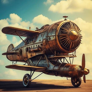 Steampunk Planes, Digital Art - Instant Download - Etsy