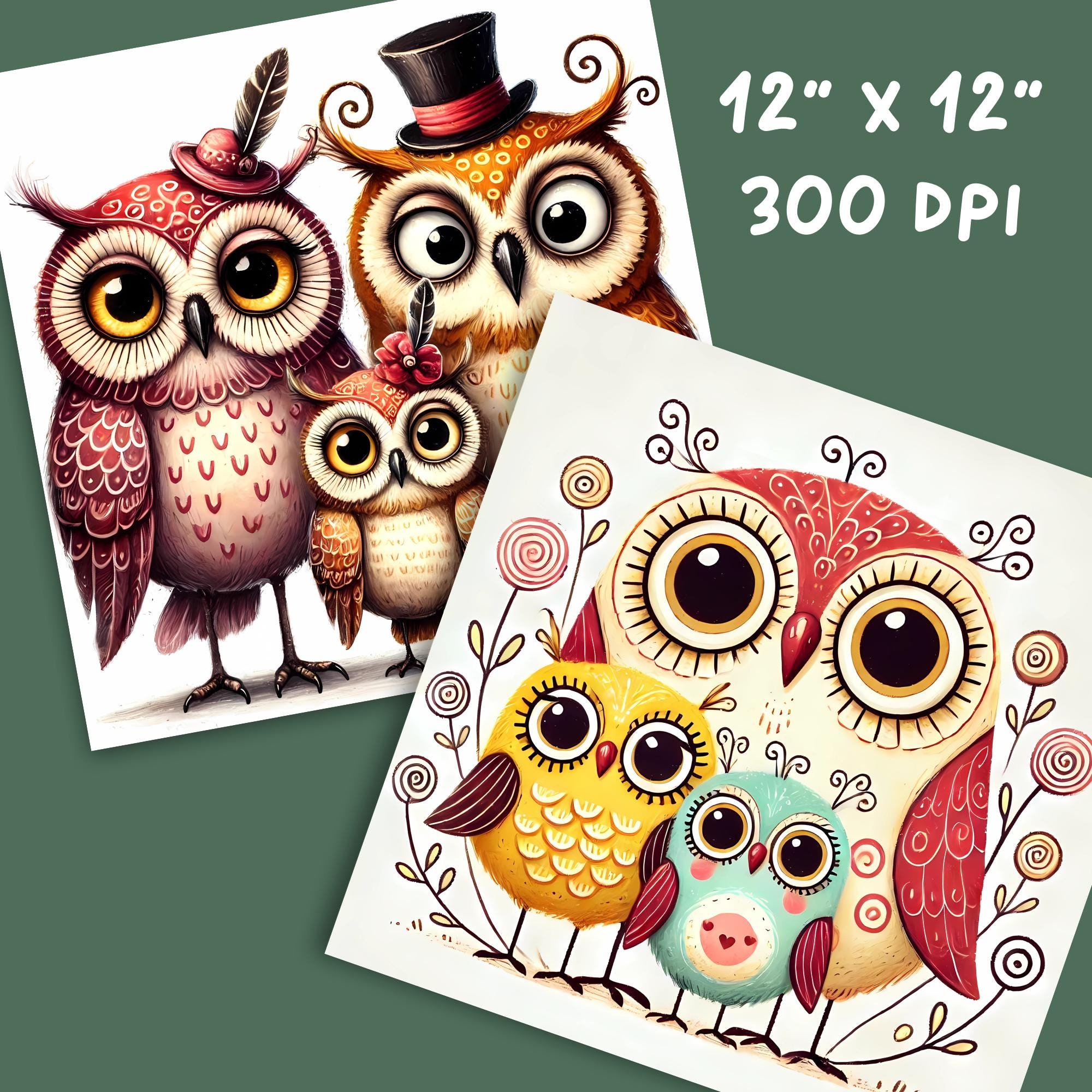 Owl Clipart Bundle - 15 Whimsical and Quirky Owls, Woodland Animal ...