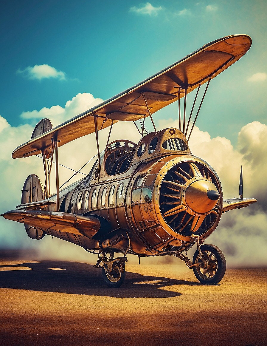 Steampunk Planes, Digital Art - Instant Download - Etsy