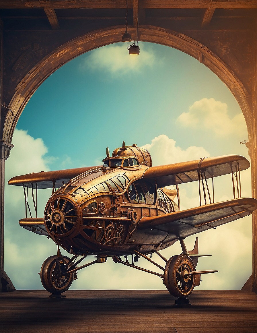 Steampunk Planes, Digital Art Instant Download - Etsy