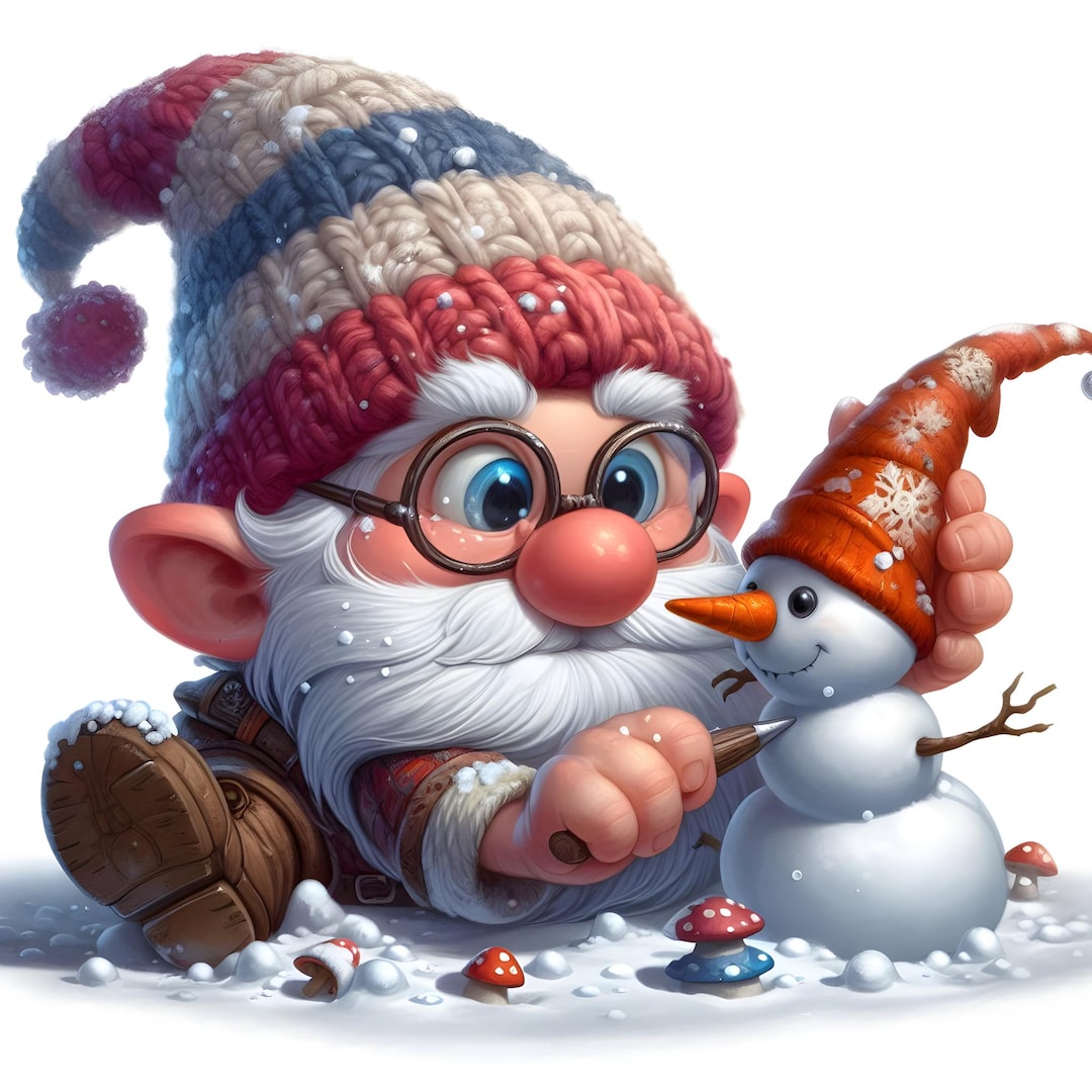 12 Christmas Gnome Clipart - Festive Holiday Digital Download 300 DPI ...