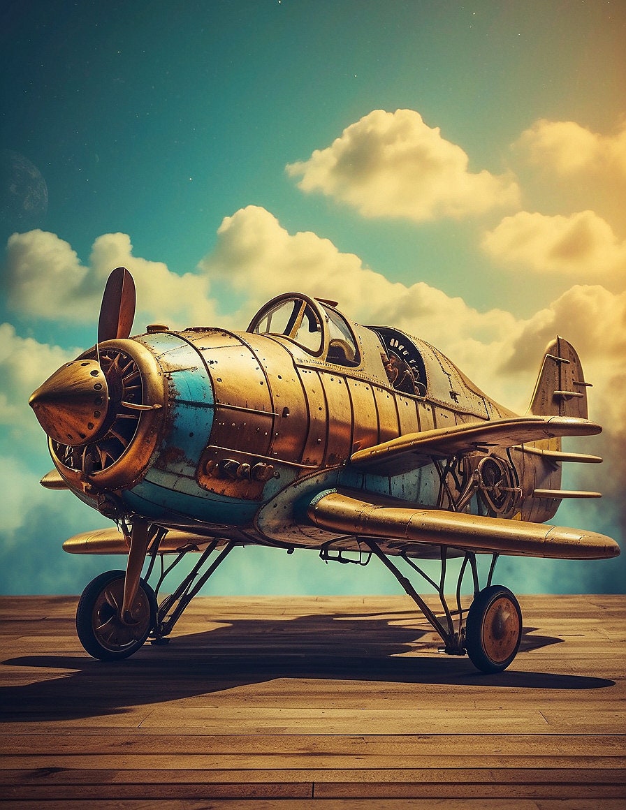 Steampunk Planes, Digital Art - Instant Download - Etsy