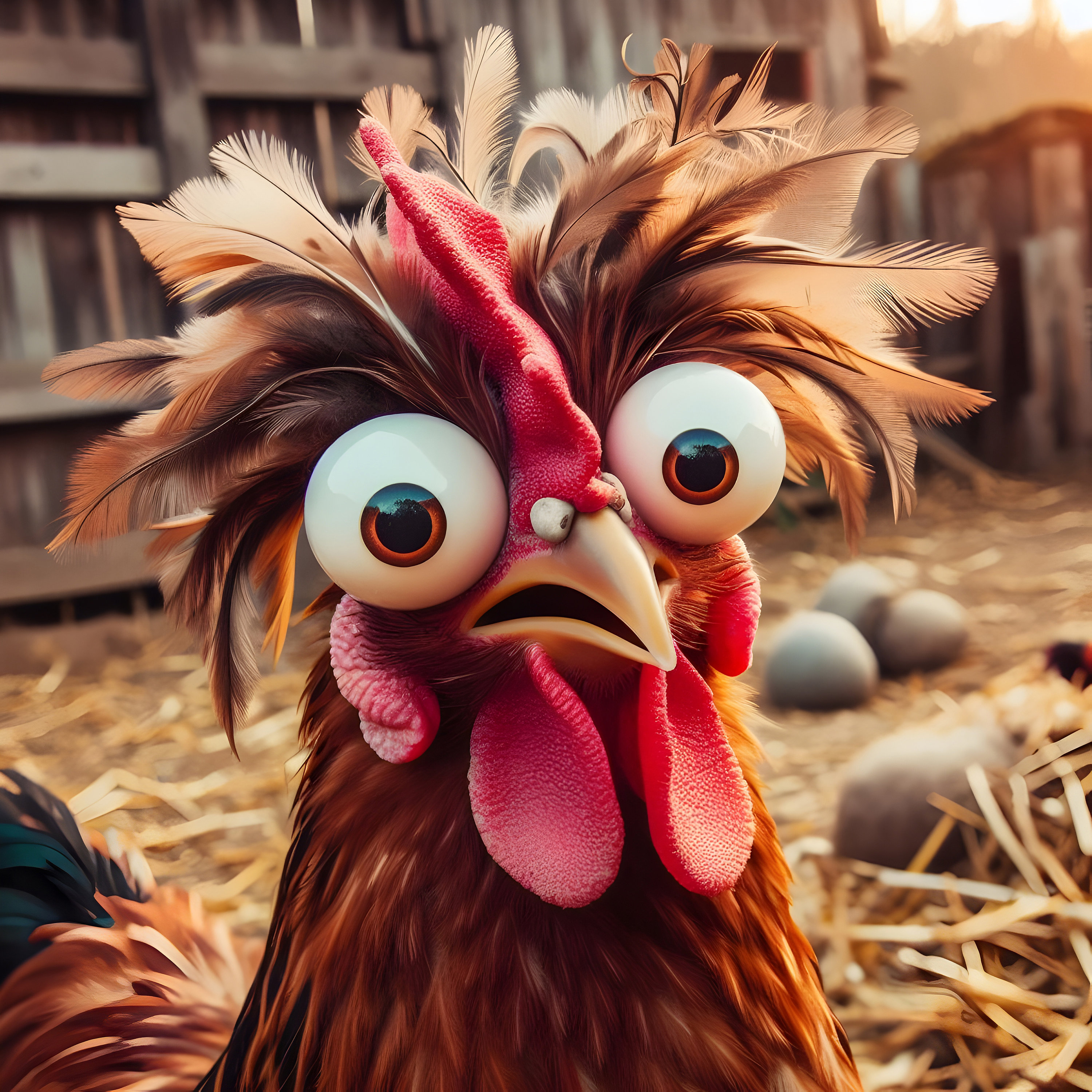 24 Funny, Cute, Chicken Portraits, Mixed Media, Digital Art, Instant ...