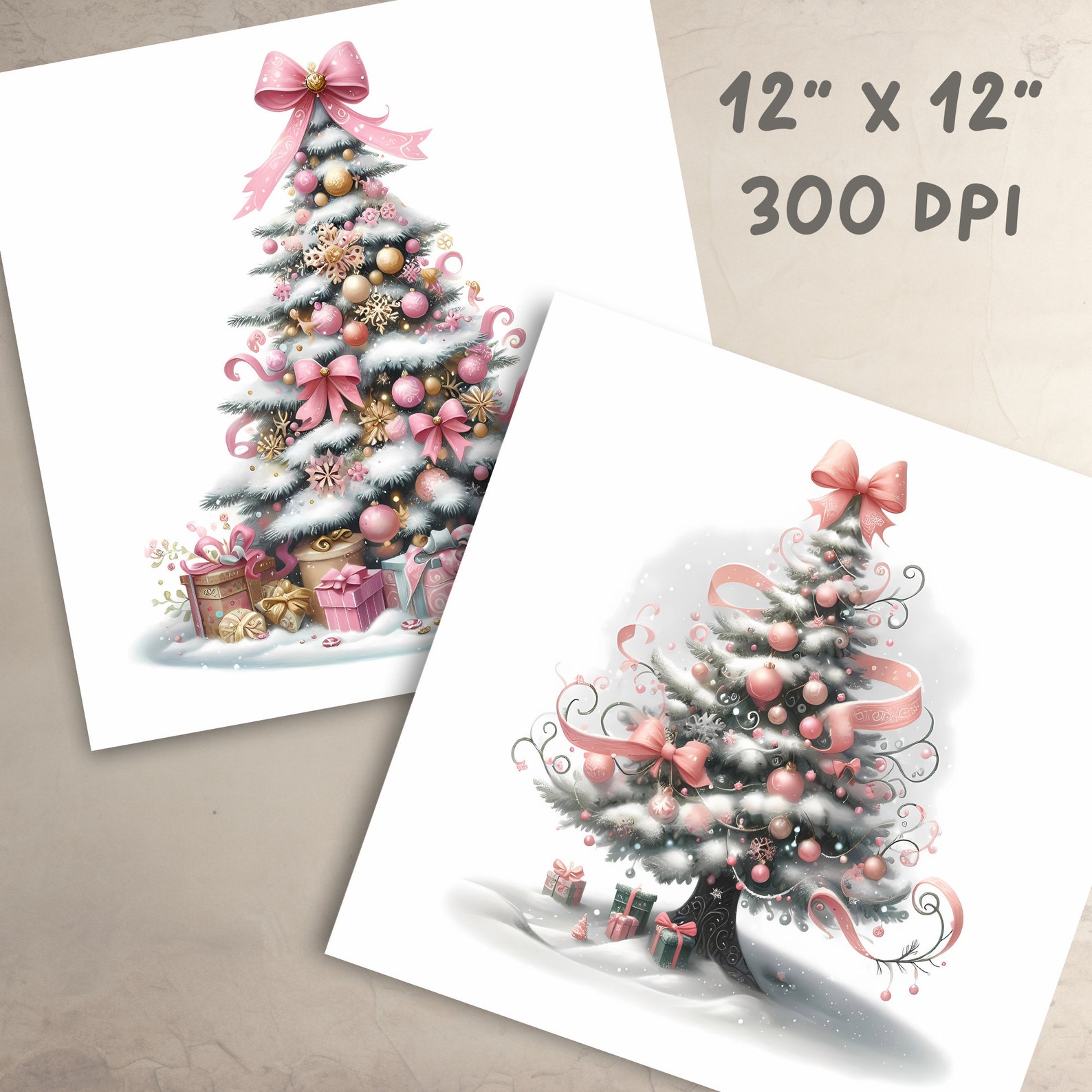Quirky Christmas Tree Clipart, Commercial Use, Whimsical Christmas Tree ...