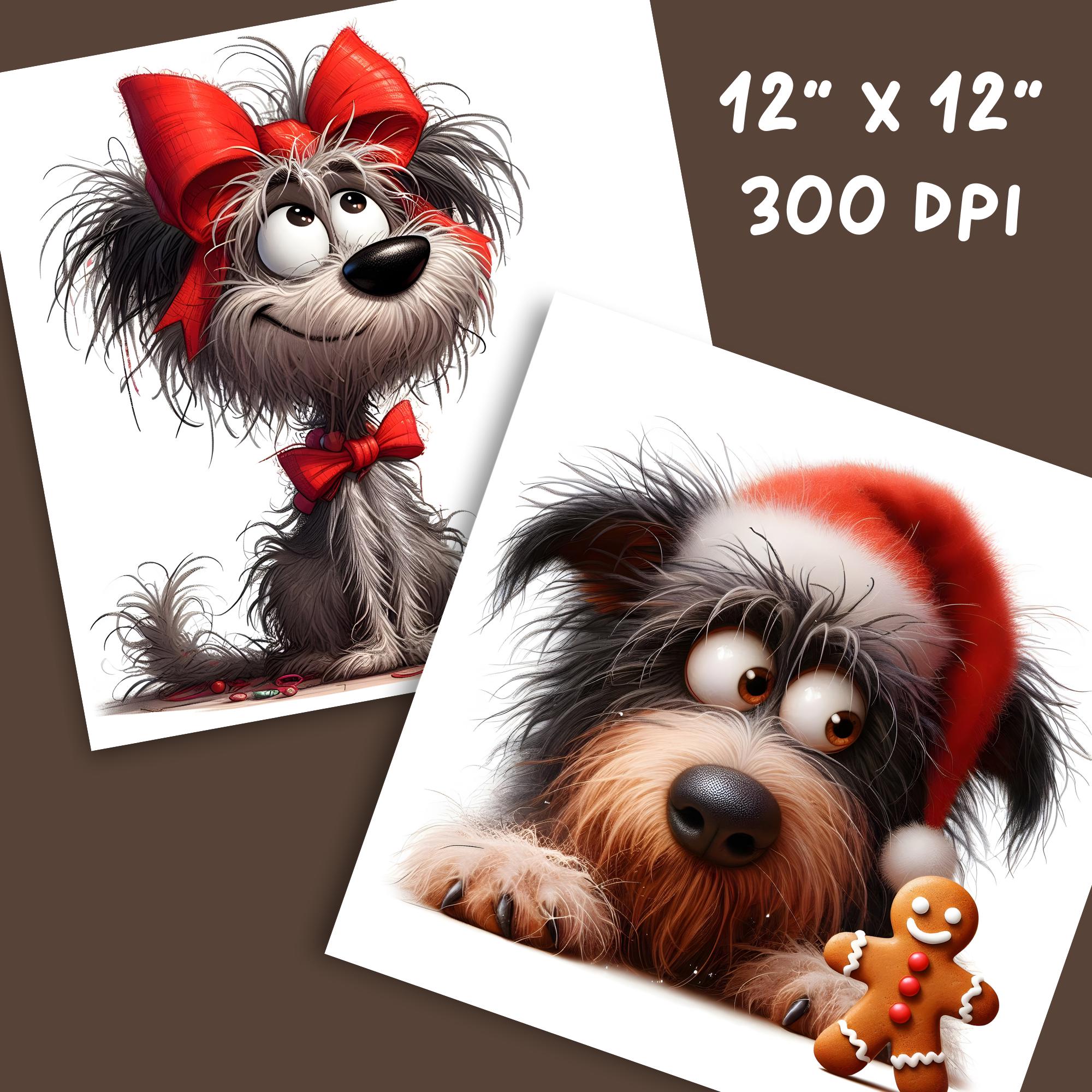 12 Christmas Dog Clipart - Festive Holiday Digital Download 300 DPI for ...
