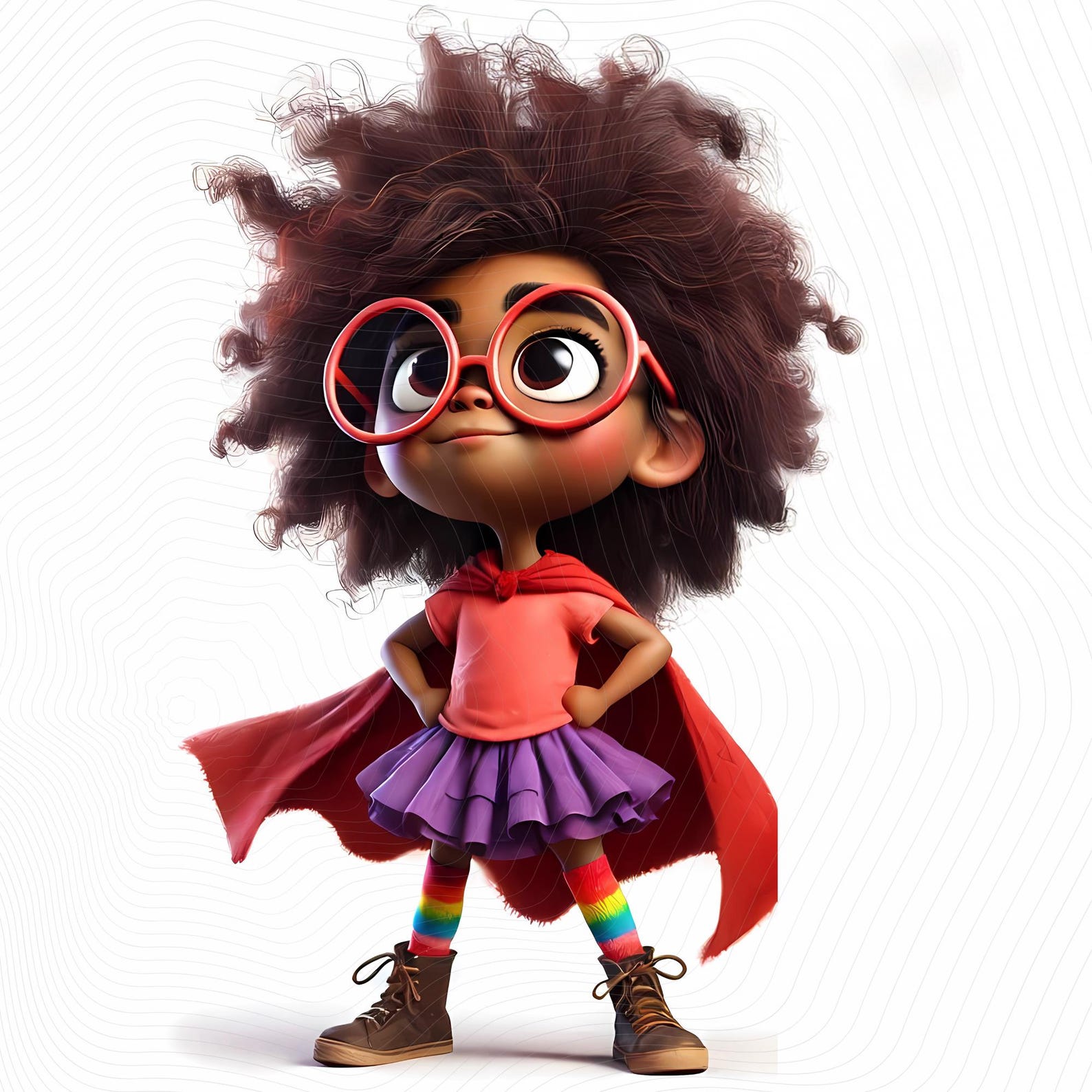 African American Superhero Girl Clipart: Whimsical JPG Images (300 DPI ...