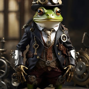 Steampunk Frogs, Digital Art - Instant Download - Etsy