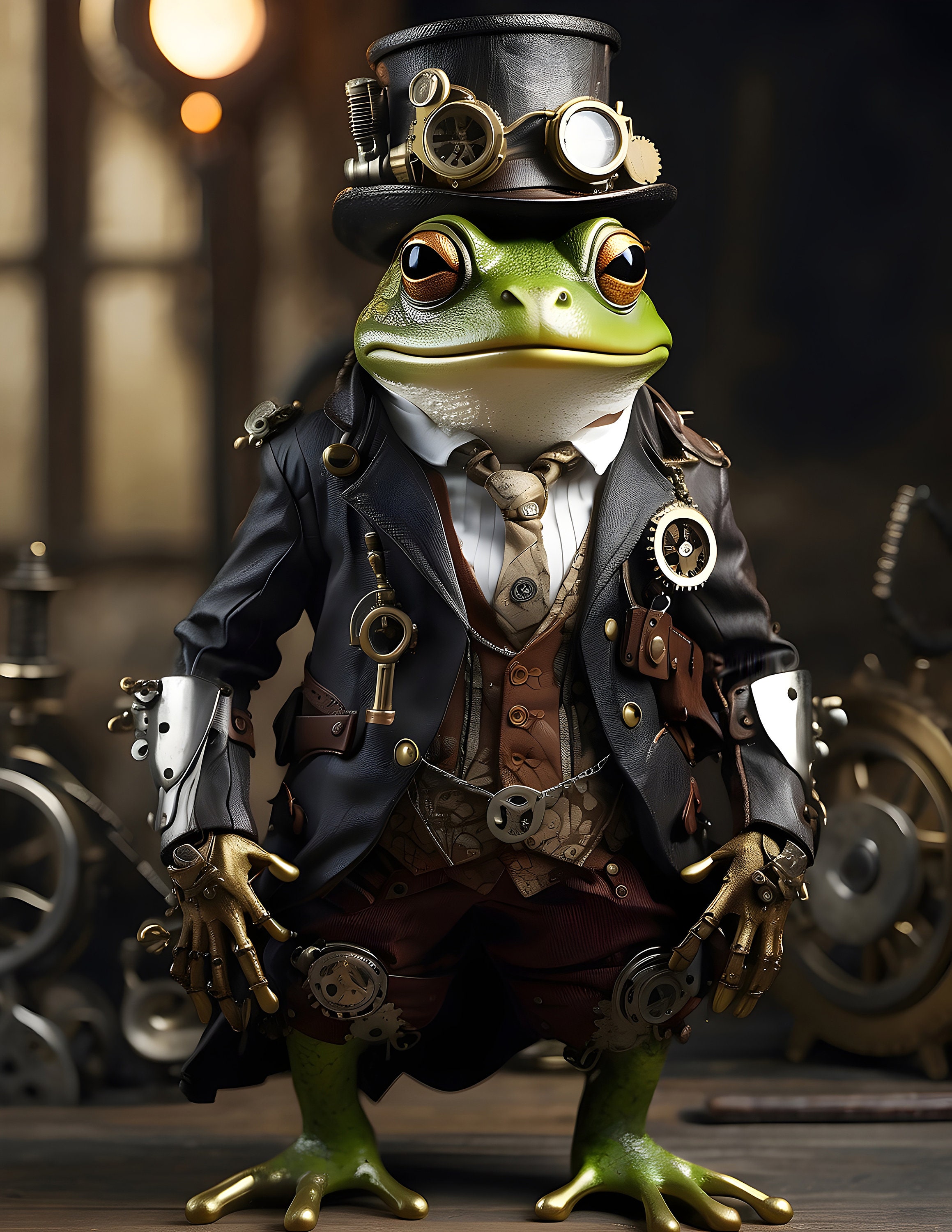 Steampunk Frogs, Digital Art Instant Download - Etsy