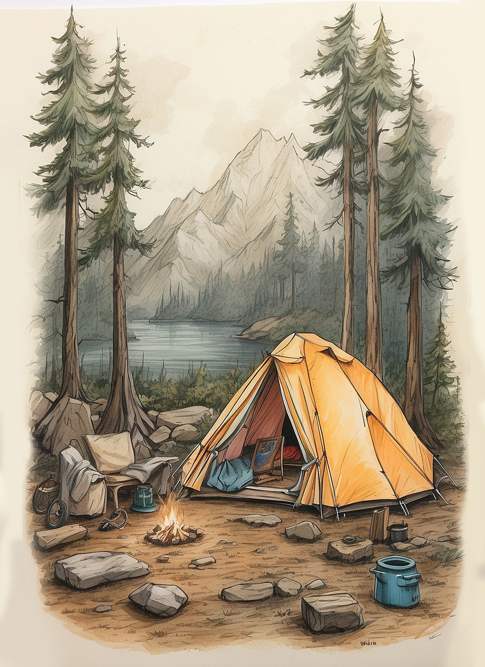 Junk Journal Kit, Camping and Ephemera, Retro Campers, Tent Camping ...